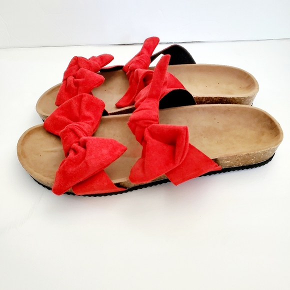 Sogralimasos | Shoes | Red Double Bow Slide Casual Sandals | Poshmark